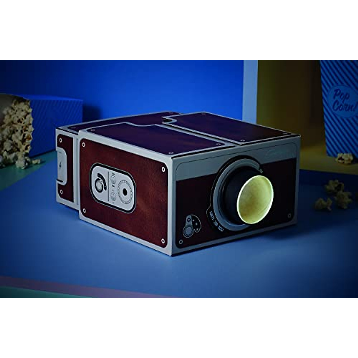 Luckies of London | Portable Smart Phone Projector | Projector Screen for Cell Phone | Bedroom Accessories & Wireless Tech Gadgets | Mobile Phone Accessories / Movie Night Supplies | Brown