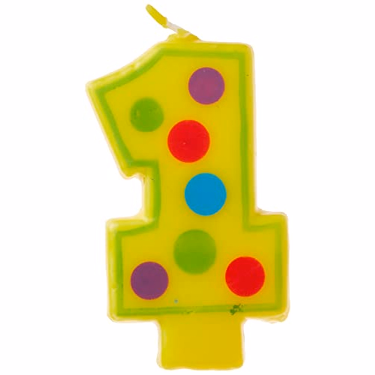 Number 1 Dots Birthday Candle - 3.5", Yellow, 1 Pc