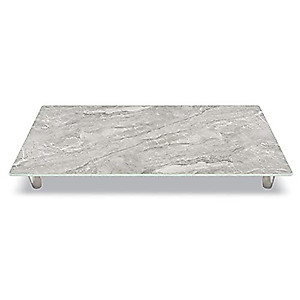 CounterArt Grey Marble Design 5mm Heat Tolerant Tempered Glass Cutting Board/Instant Counter 20.5" x 11.75" Instantly Adds Additional Counter Space & Food Preparation Area