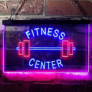 ADVPRO Fitness Center Gym Room Weight Train Dual Color LED Neon Sign Red & Blue 24" x 16" st6s64-i0313-rb
