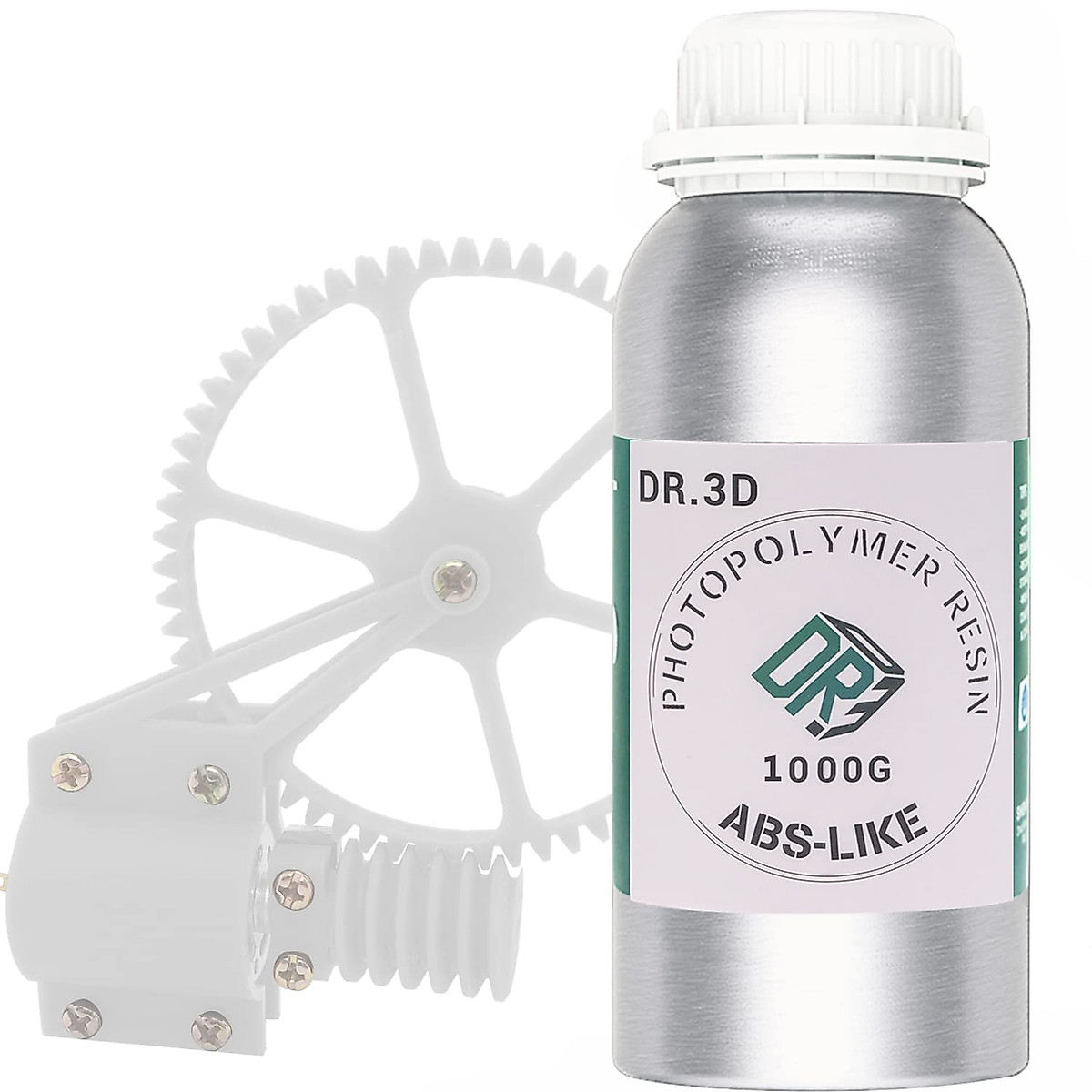 DR.3D ABS-Like 3D Printer Resin, LCD UV Fast Curing Resin, 405nm Photopolymer Drillable Resin for LCD 3D Printing,1000g White