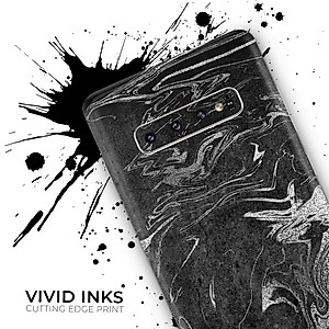 DesignSkinz Black & Silver Marble Swirl V8 Protective Vinyl Decal Wrap Skin Cover Compatible with The Samsung Galaxy S20 (Screen Trim & Back Glass Skin)