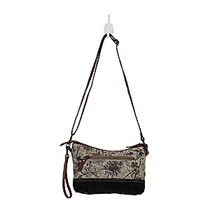 Myra Bag Dainty Delight Small & Cross Body Bag Upcycled Canvas & Leather S-2567