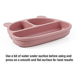 PandaEar 2 Pack Silicone Baby Suction Plates with 2 Spoons for Self Feeding, 100% Silicone Kids Toddler Suction Plates, Divided Baby Plate Set, Microwave & Dishwasher Safe, BPA Free