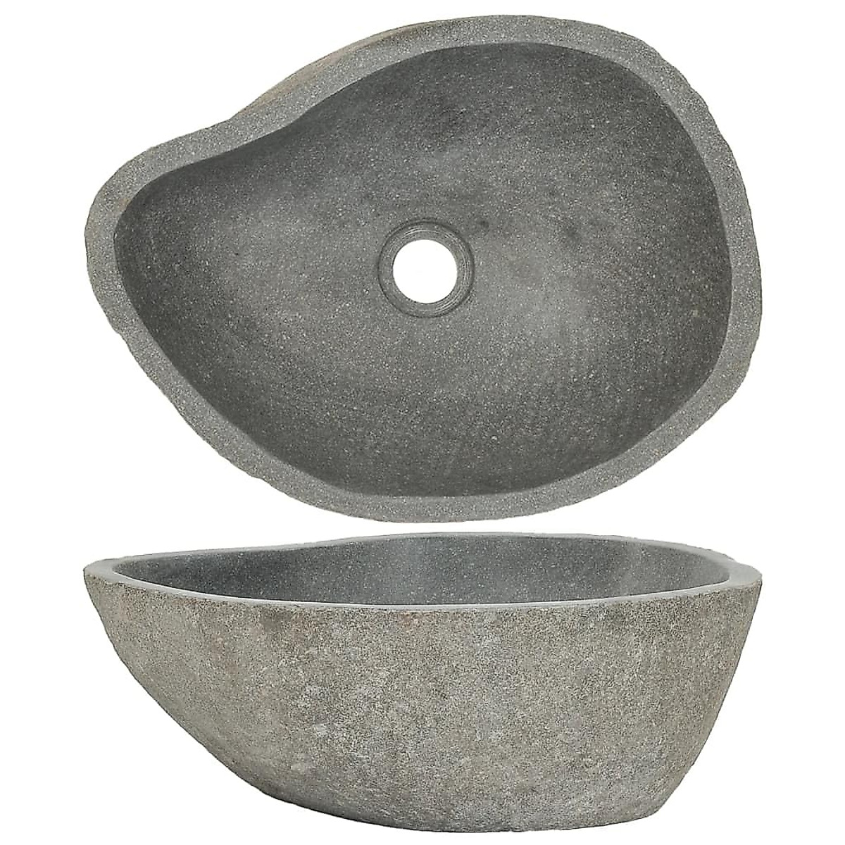 Basin River Stone Oval 14.6"-18.1",Oval Naturally-derived River Stone Wash Basin Bathroom Vanity for Modern Washrooms Bath Fixtures，Bathroom Sinks