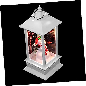 NOLITOY 1pc Lantern Vintage Decor Christmas Decor Outdoor Pendant Light Xmas Water Christmas Lighted Snow Globes Lighted Christmas Snow Globe Lantern Party Supply Party Scene Decor White