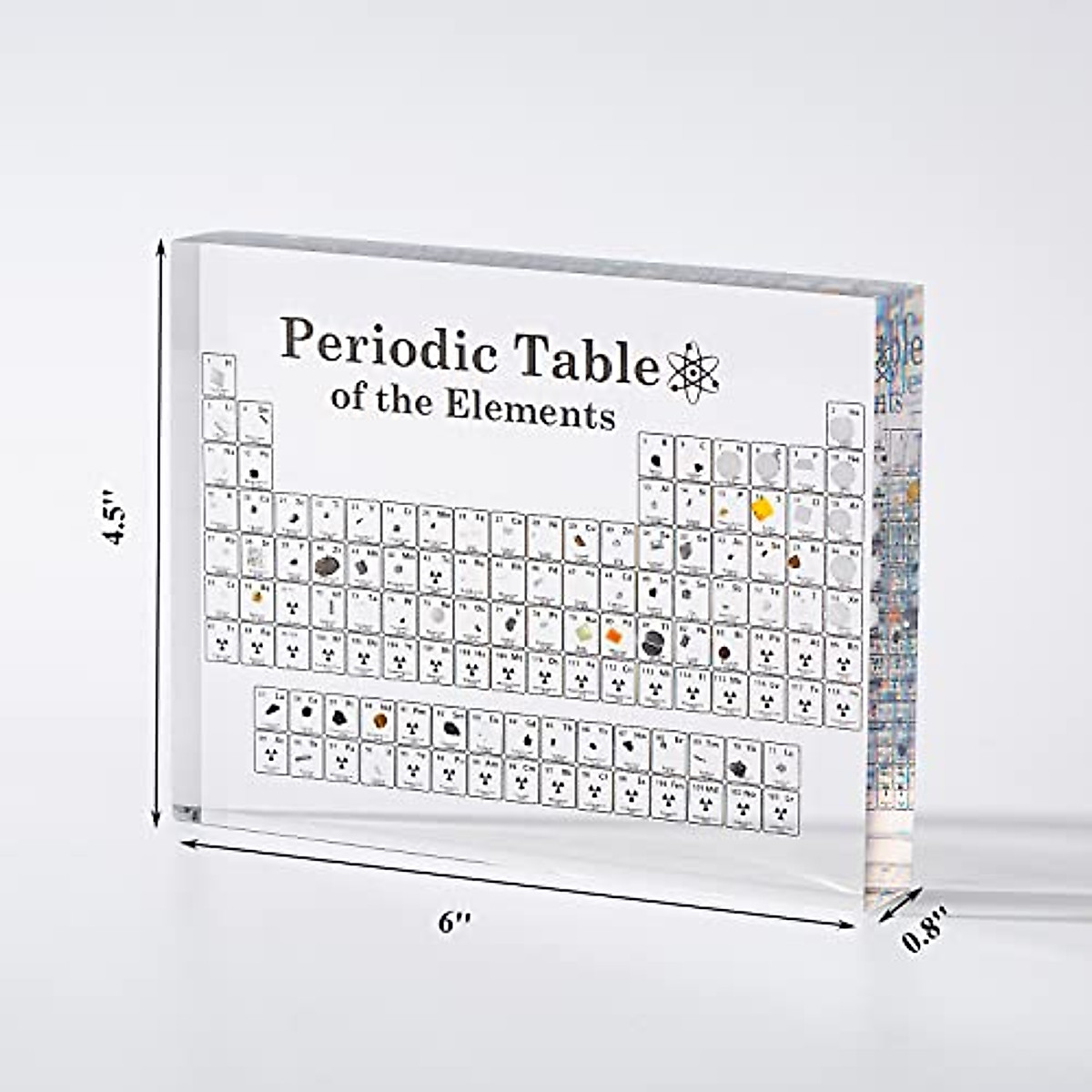 Periodic Table Real Elements Inside,Clear Acrylic Periodic Table with Elements Samples,3D Periodic Table Display with Elements,Gift for Teacher, Student, Kids(M)