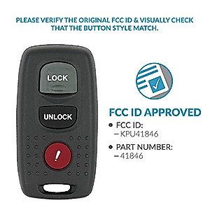 Keyless2Go Replacement for New Keyless Entry Remote Car Key Fob for Vehicles That Use FCC KPU41846