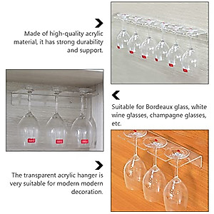 Cabilock 3 pcs Storage Transparent Wall-mounted Thickened Glasses Kitchen Wall Mounting Hanging Slot Rack Stemware Acrylic Cabinet Wine Hanger Cup Clear Barware Mounted for Bar Glass Under