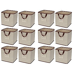 Delta Children 12Piece Foldable Storage Cubes/Bins, Beige
