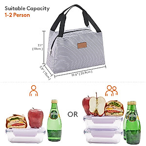 Lifewit 15L Collapsible Cooler Bag Black and 7L Insulated Lunch Bag Stripes