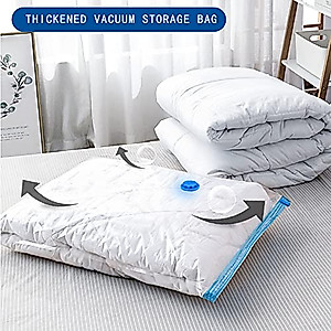 Nayoge Space Saver Vacuum Storage Bags Vacuum Sealed for Clothes,Comforters and Blanketes with Hand Pump,80% More Storage,Variety（Include 3D Bags）Pack of 6