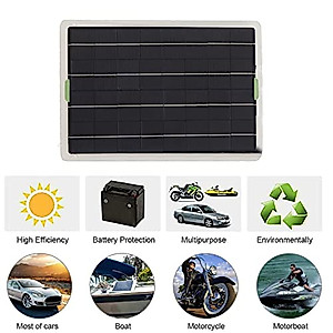 Solar Panel, Easy Installation 12V 20W High Efficiency Portable Solar Battery Maintainer for RV for Car