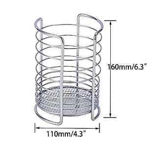 kaileyouxiangongsi Utensil Drying Rack/Chopsticks/Spoon/Fork/Knife Drainer Basket Flatware Storage Drainer (Silver)