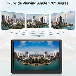 HMTECH 10.1 Inch HDMI Monitor 1280X800 Portable HD VGA Monitor LCD IPS Screen w/Dual-Speaker for Raspberry pi/PC/Laptop/TV/Camera/Gaming
