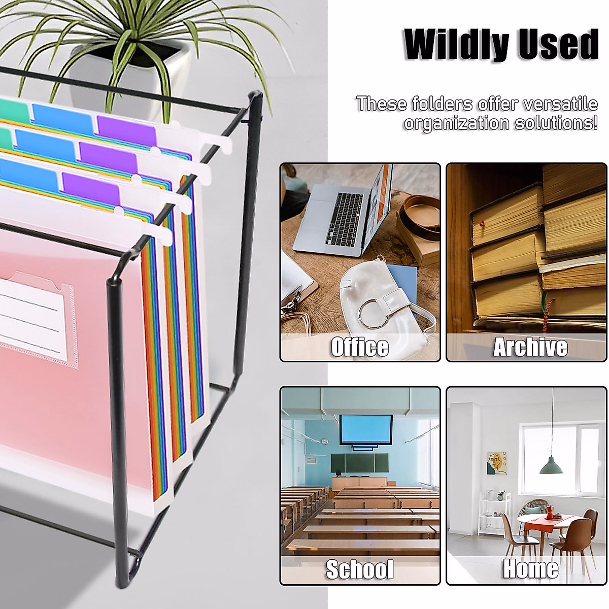 DORA BRIDAL Hanging Folders, Clear 7 Pockets Letter Size Expanding File Cabinet Folders, Hanging File Folders for Folder Frame, Filing Cabinet, File Cabinet, File Cabinet Organizer Box, 1 Pack