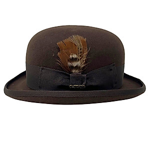 Bellmora Bowler Hat Wool-One Fresh Hat (Brown, X-Large)