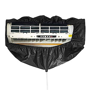 Air Conditioning Bag, Wall-Mounted Waterproof Air Conditioner Protector Bag Washing Cover for Home Office, Black