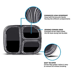 Freshware Meal Prep Containers [25 Pack] 3 Compartment with Lids, Food Storage Containers, Bento Box, Stackable, Microwave/Dishwasher Safe (32 oz)