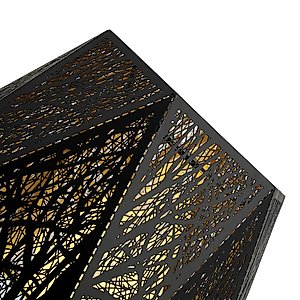 Medium Modern Style Lamp Shades with Multiple Sides, ALUCSET Metal Lampshade with Pattern of Trees for Table Lamp and Floor Light, 7 x 13.8 x 9.5 Inch, Spider (Black/Gold)
