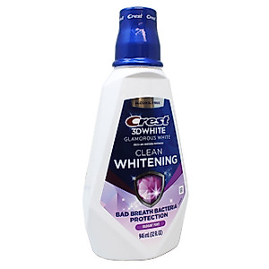 Crest 3D White Glamorous White Mouthwash, Alcohol Free Multi-Care Whitening Mouthwash, Arctic Mint, 32 fl oz (946 mL) - Pack of 3