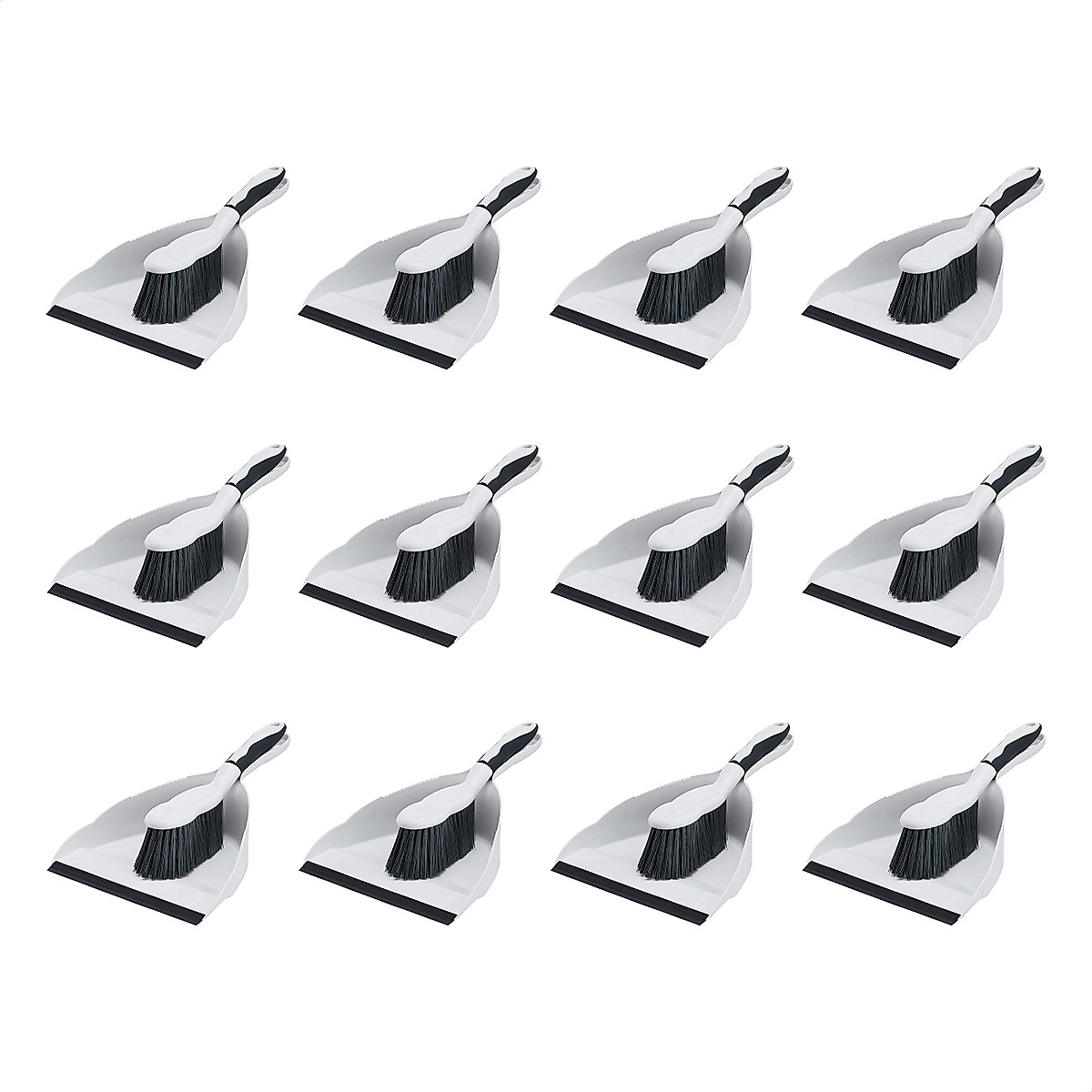 AmazonCommercial 9-inch Dustpan and Brush Set - 12-Pack