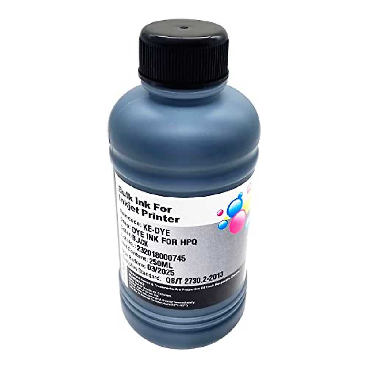 INK+ HP Ink Refill Kit Dye Ink Black 250ml Bottle Ink Compatibel with Inkjet Printer Cartridges for Refillable Ink Cartridges, 950 951 932 933 60 61 952 902 901 Black