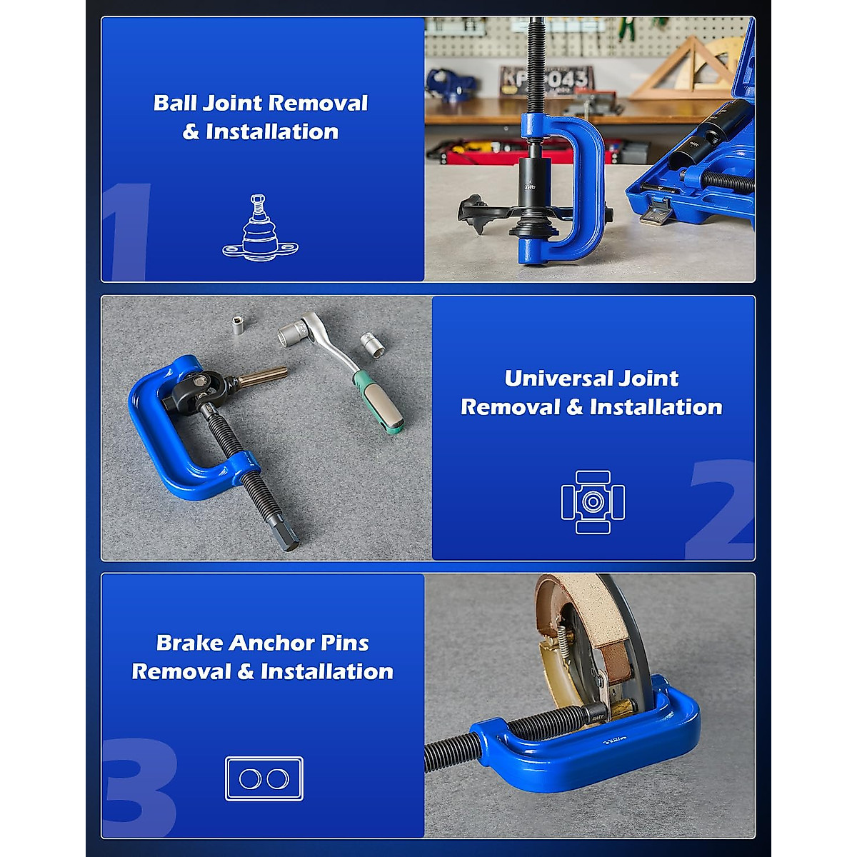 Orion Motor Tech 21PCS Master Ball Joint Press, Upper and Lower Ball Joint Removal Tool, Automotive Ball Joint Press Kit