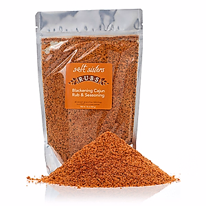 s.a.l.t. sisters Blackened Cajun Rub & Seasoning - Dry Barbecue Rub & Wet Rub Seasoning Base - Herb & Spice Blend Perfect for Chicken Wings, Brisket, Pulled Pork - Non-GMO - No Cumin - 16 oz / 1 lb