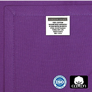 COTTON CRAFT Multicolor Cloth Napkins - Set of 24 Pure Cotton Everyday Lunch Dinner Napkin - Spring Summer Fall Holiday Birthday Party Gift - Soft Washable Absorbent Reusable Napkin - Oversized 20x20