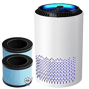 AROEVE Air Purifiers(White) for Home with Three H13 HEPA Air Filter(One Basic Version & Two Standard Version) For Smoke Pollen Dander Hair Smell In Bedroom Office Living Room and Kitchen