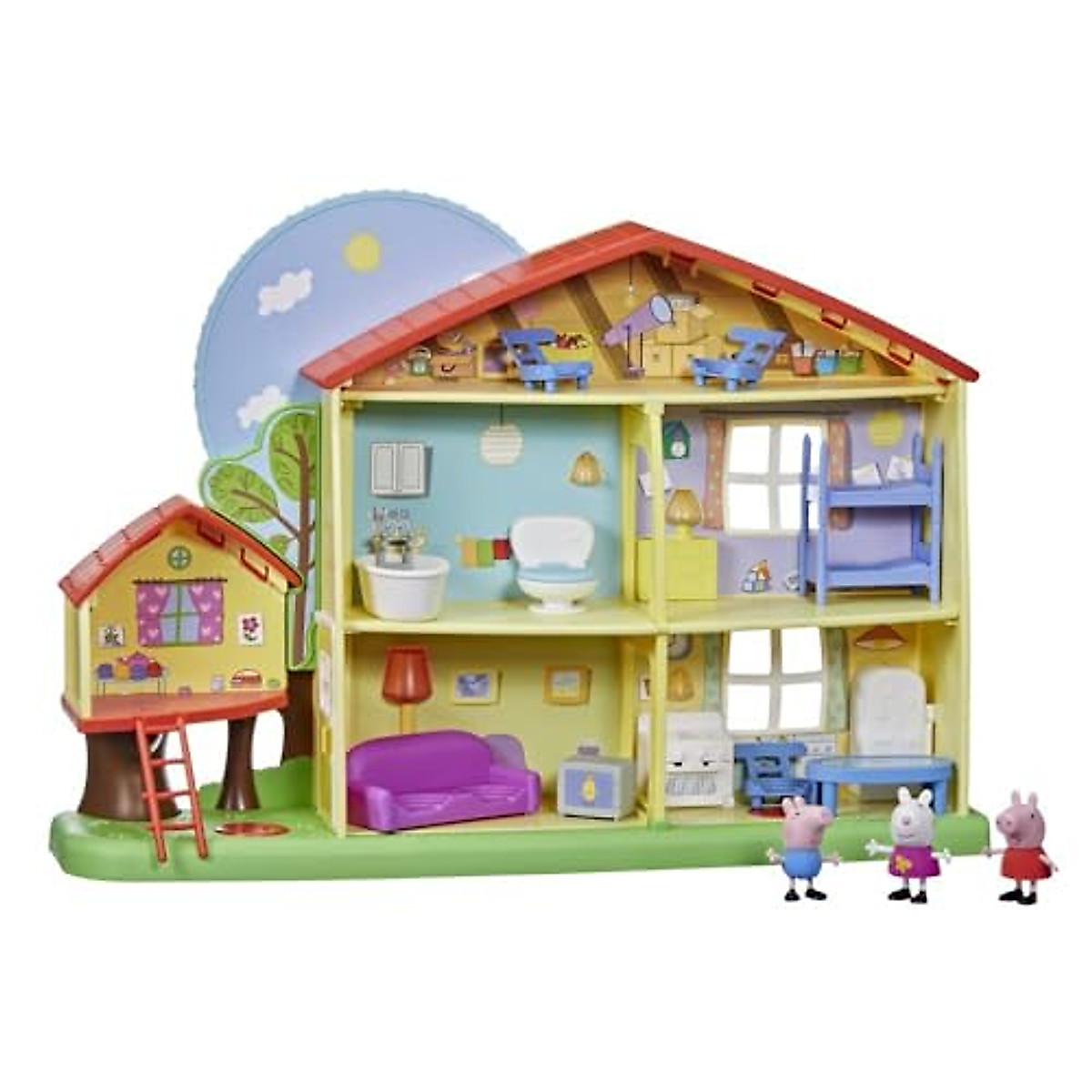 Peppa Pig F2188 Peppa's Speelhuis, Van Opstaan tot naar Bed Gaan speelmomenten voor peuters met gesproken zinnetjes, Licht en geluiden. Geschikt vanaf 3 jaar.,Multi kleuren