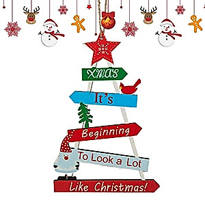 Christmas Hanging Wooden Pendants | Suspensible Wood Christmas Table Ornaments No Rough Edges - Christmas Decor Crafts for DIY Christmas Tree Children's Kumprohu