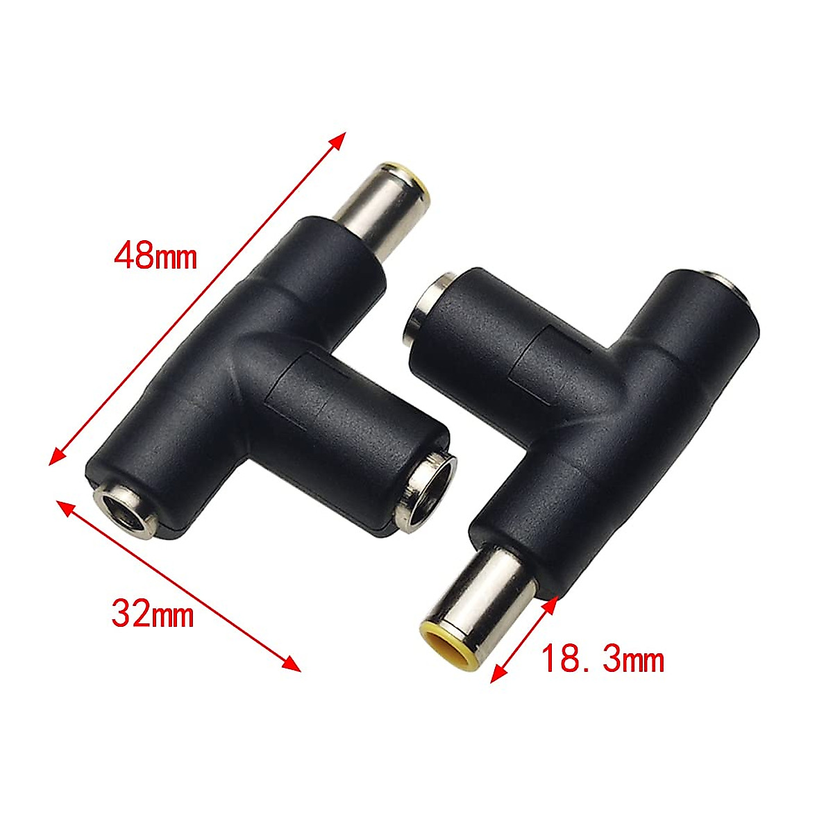 JINKAIMING DC 8mm Power Adapter 90 Degree Angle Y Splitter Converter DC 7909 Female to Male to DC 5521 Female Branch Connector for Solar Panel Generator Portable Power Station 2PCS