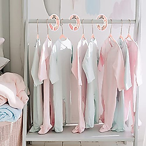 Kids Velvet Hangers, VIS'V 11 Inch Pink Non-Slip Baby Clothes Hangers with 6 Pcs Cute Clothing Dividers for Infant Toddler Boys & Girls Closet Organizer - 30 Pack
