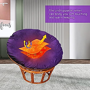Papasan Cushion Cover Only, Indoor Dutch Velvet Smooth Soft Zippered Slipcover for Papasan Round Egg Chair Cushion,Machine Washable Unfading with Attached 8 Pairs Straps(Fits 43-48in Round Cushion)
