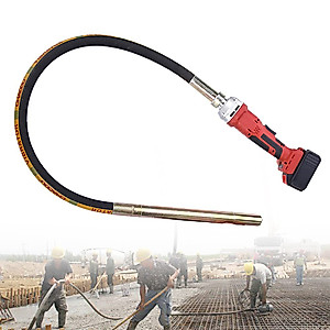 Chargeable Electric Concrete Vibrator 750W 2500RPM Hand-hold Concrete Vibrator Portable Cordless Construction Insertion Vibrator Air Bubbles Remover Level Concrete with 3.3 ft Vibrating Rod
