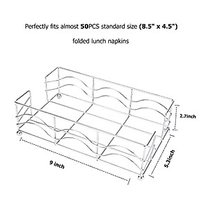 Ebristar Bathroom Napkin Holder, Modern Stainless Steel Flat Guest Towel Napkin Holder, Rectangle Metal Disposable Napkin Holder for Bathroom, Dinner & Kitchen Table - Silver