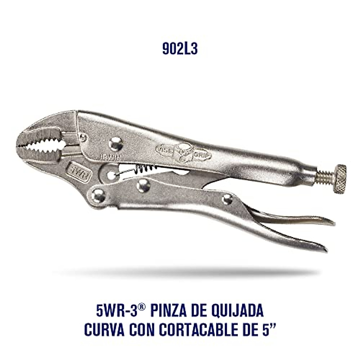 IRWIN VISE-GRIP Locking Pliers with Wire Cutter, 5-Inch, Curved Jaw (902L3)