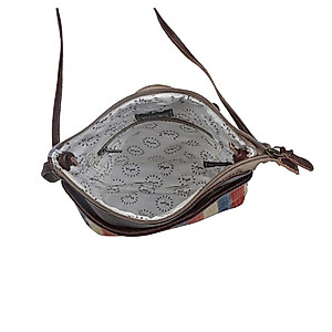 Myra Bag Flaming Small & Cross-Body Bag Upcycled Cotton & Cowhide Leather S-3068