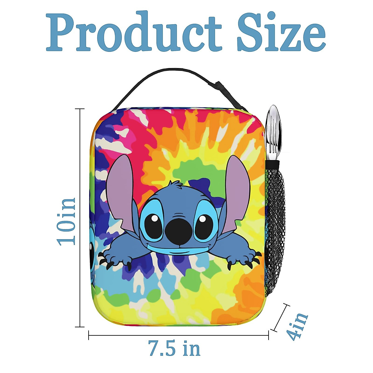 Yiwbor Cartoon Lunch Box Reusable Lunch Bag Anime Insulated Tote Bag for Travel Picnic Office Gift
