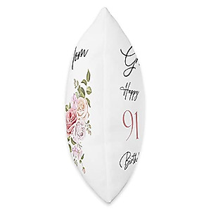 Floral Great Mom Birthday Gifts Mother's Day Floral Mom 91st Years Old Birthday Gifts Mother's Day Throw Pillow, 18x18, Multicolor