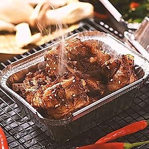 Waytiffer 50 Pack 1Lb mini Loaf Pans Heavy Duty Disposable Aluminum Foil Bread Tins Standard Size - 6" X 3.5" X 2.5" Oven Safe Sturdy Small Bread Tin Pans-1 Pound Loaf Pans