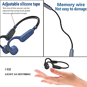 LeBoomon Waterproof Bone Conduction Headphones Wireless Bluetooth 5.0 Built-in 16G Mp3 Player IP68 Waterproof Swimming Headset with Mic for Running Swimming Cycling Gym