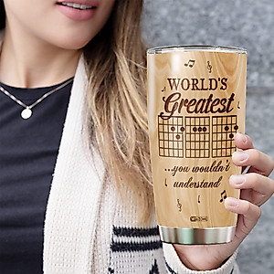 WAZONE World's Greatest You Wouldn't Understand Guitar Dad Tumbler 20oz Double Wall Vacuum Insulated Thermal Cup Gift For Man Daddy Husband Grandpa Birthday Christmas Fathers Day