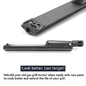 Votenli C2630A (4-Pack) S9123A (4-Pack) 17 3/4” Heat Plates and 15 13/16” Burners Replacement for Jenn Air Grill 720-0062, 720-0063, 720-0099, 720-0100, 720-0101, 720-0138, 720-0139, 720-0141