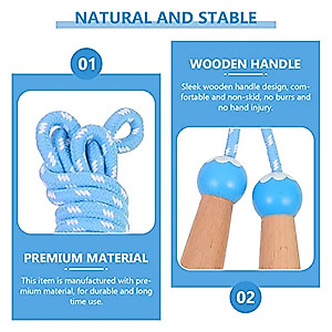 INOOMP 6 pcs adjustable skipping rope jump ropes wooden handle jump rope Cotton skipits for kids exercise jump rope adult jump rope Exercise Equipment Portable Skipping Rope nylon aldult