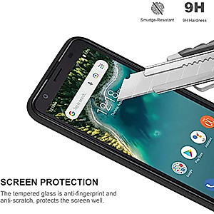 YJROP for ZTE Avid 589 Case with Tempered Glass Screen Protector Slim Full-Body Silicone Bumpers Anti-Scratch Shockproof Protective Phone Case Cover for ZTE Avid 589 /Z5158 (Black)