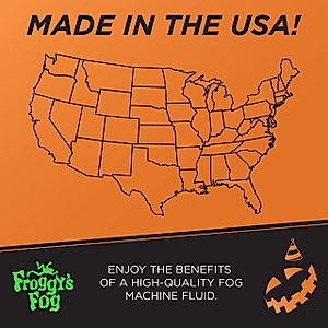 Froggy's Fog Halloween and Party Fog Fluid, High Output Long-Lasting Fog Juice for 400-1500 Watt Water-Based Fog Machines, Great for Pro & Home Haunters, Theatrical Effects, DJs, & More, Half Gallon