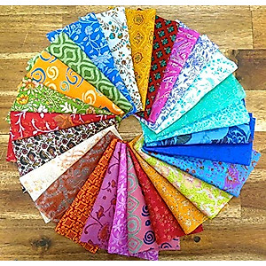 Rajbhoomi 25 Pieces of Vintage Silk Remnants, Silk Fabric Scraps, Easter Egg Dyeing Silk Scraps, Silk Recycled Craft Fabric (8" X 8" Inches)